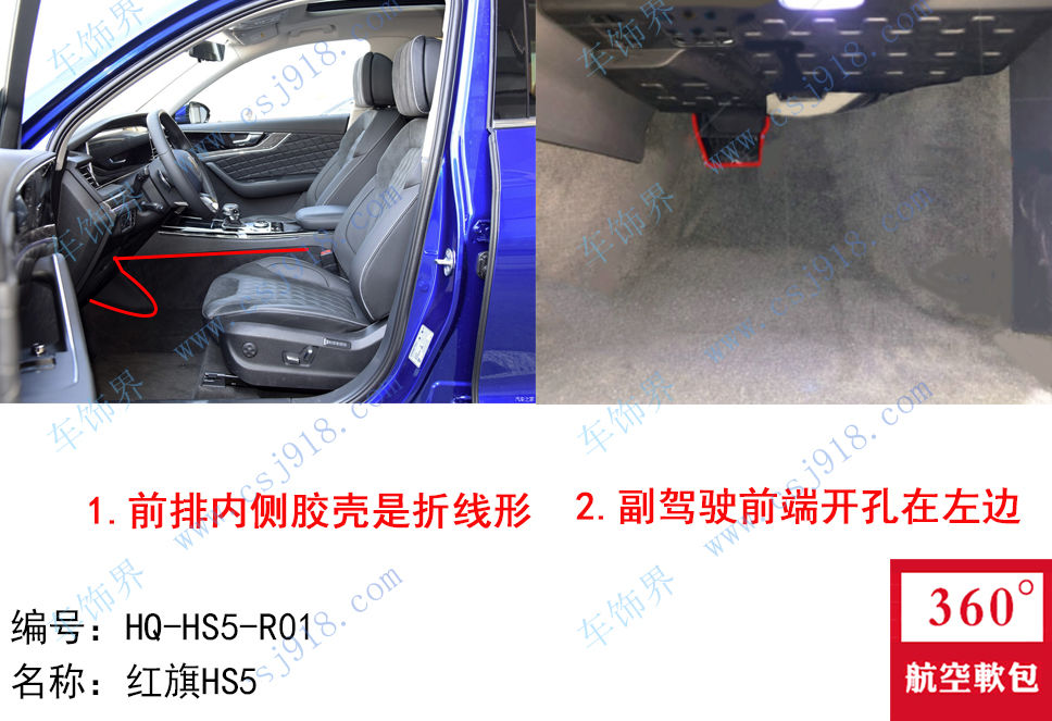 车饰界_360软包脚垫_红旗_一汽红旗_红旗HS5_电子版型